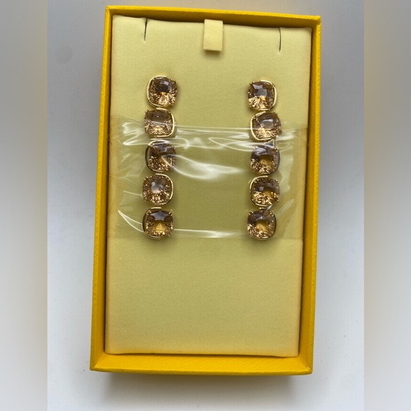 Swarovski | Jewelry | Swarovski Harmonia Drop Earrings Cushion Cut ...